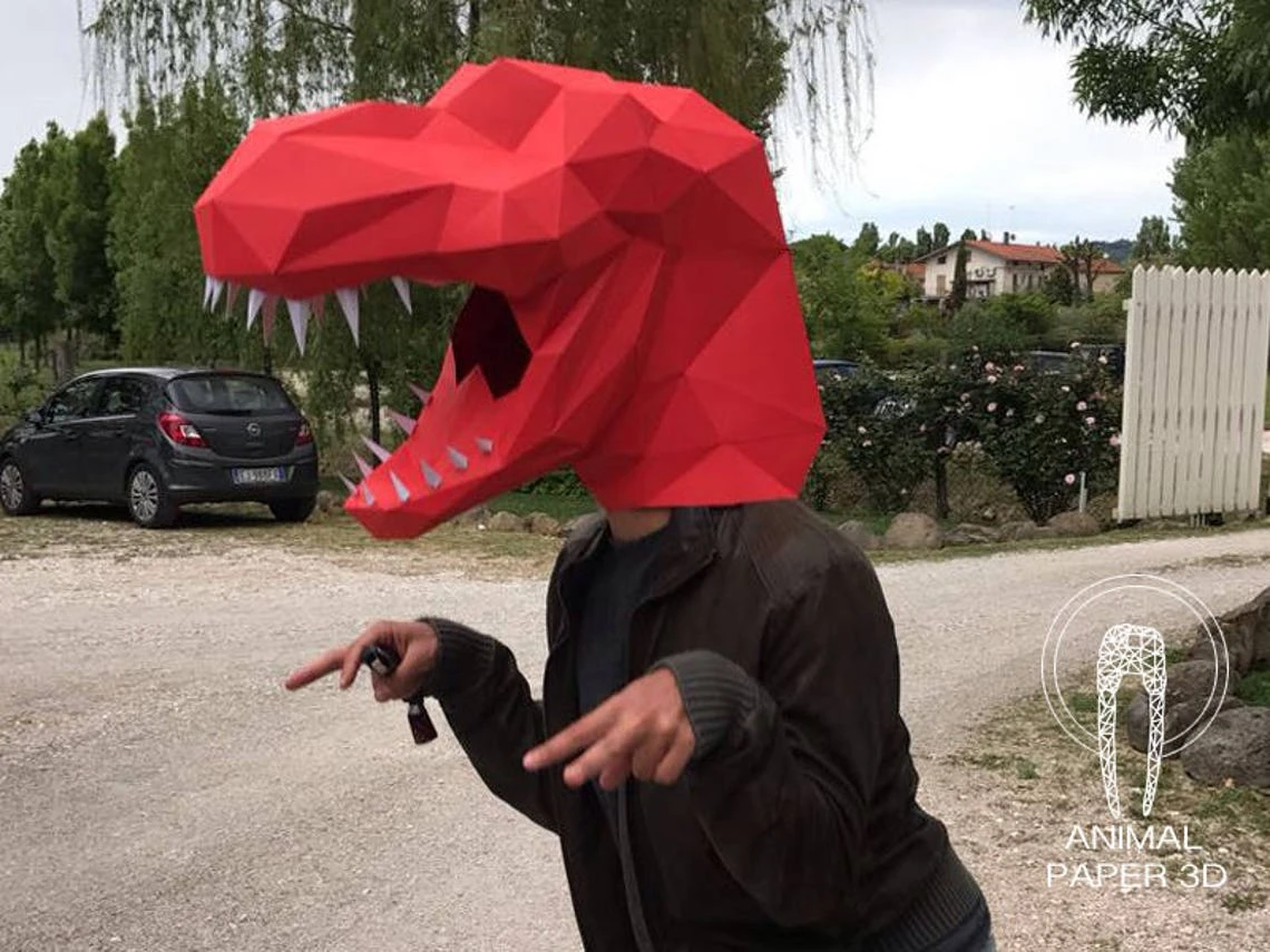 Dinosaur Mask, T-Rex Mask, Paper Mask, DIY Mask, Dinosaur Costume ...