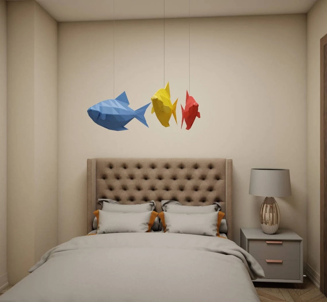 Papercraft Fish, pattern PDF template, 3d paper craft, paper sculpture ...