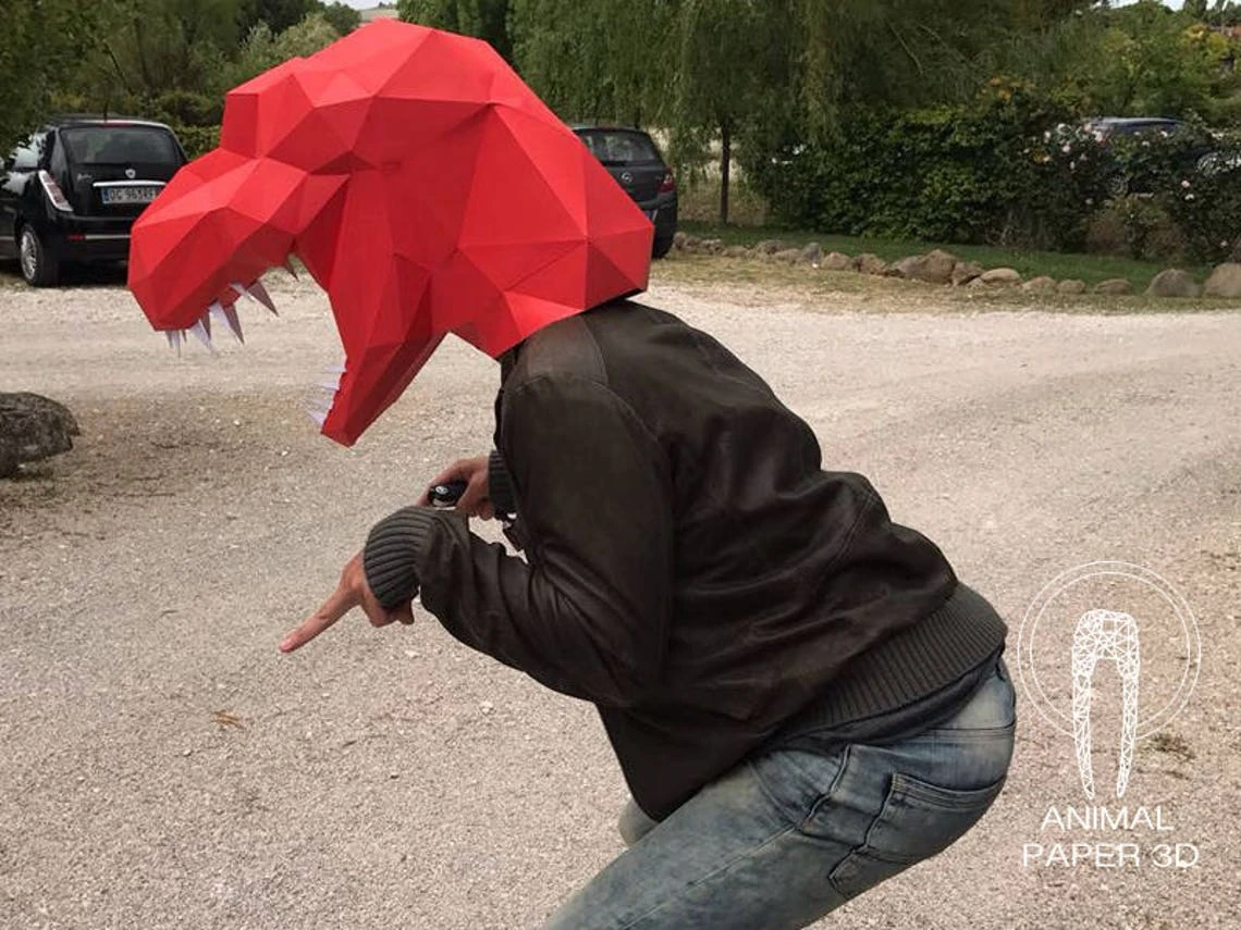 Dinosaur Mask, T-Rex Mask, Paper Mask, DIY Mask, Dinosaur Costume ...