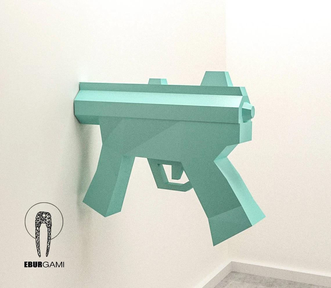 Gun Papercraft MP5, Papercraft Shotgun DIY, 3D Weapon, Army Low poly 3D ...