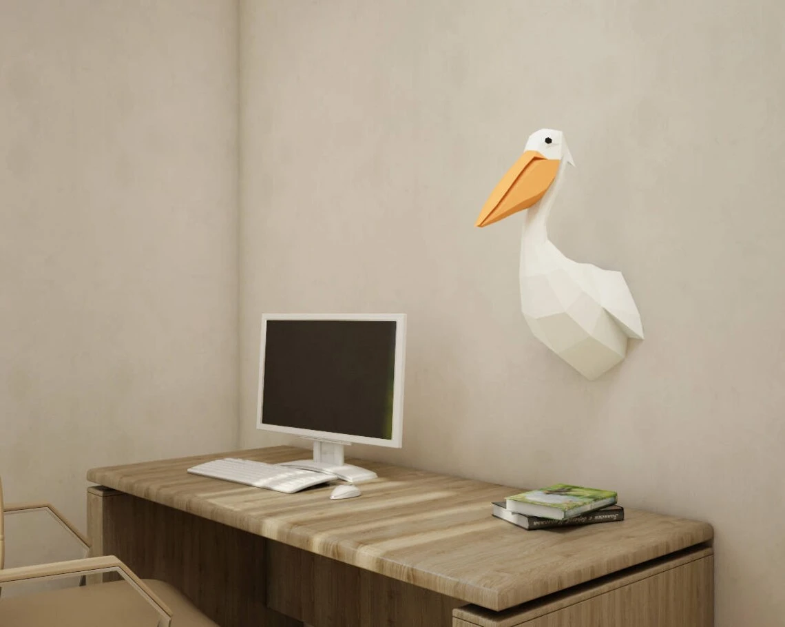 DIY Paper Pelican 3D, Papercraft sculpture, Paper craft model, Low poly ...