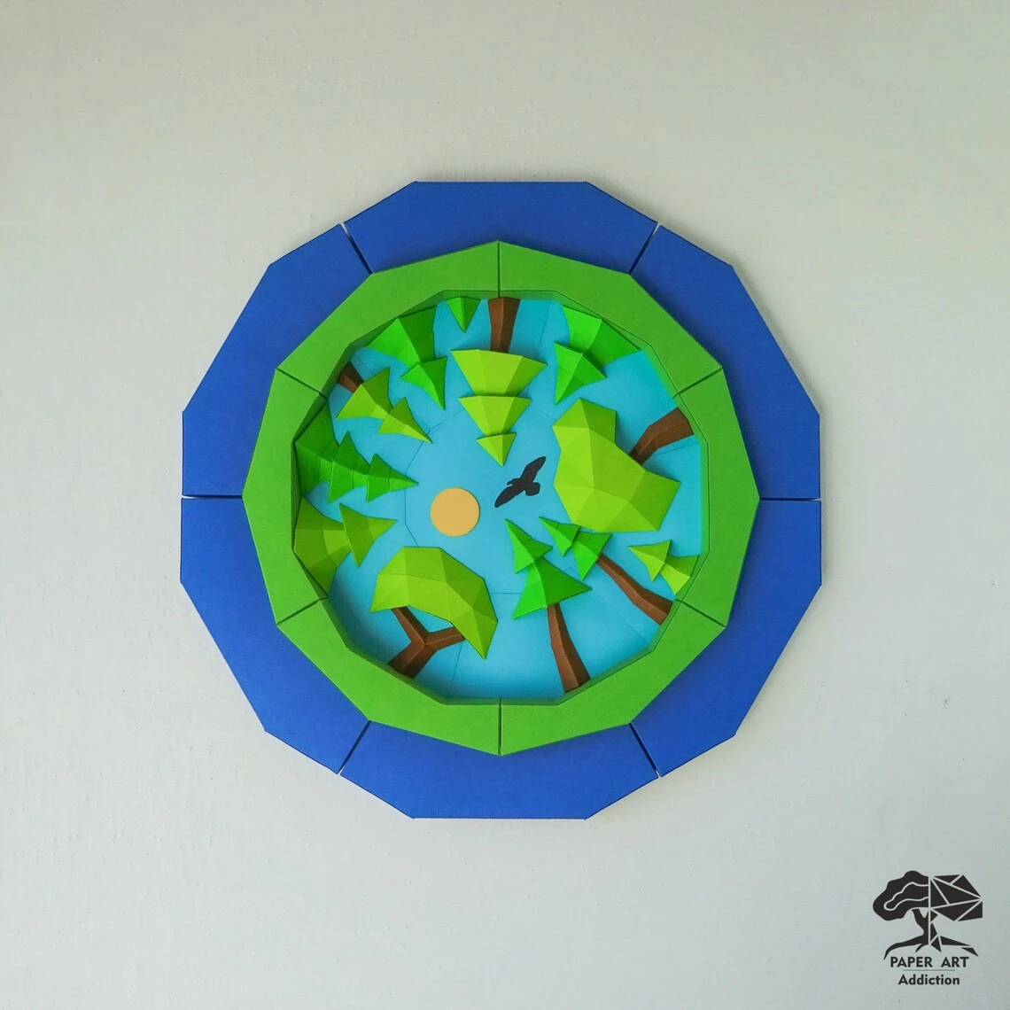 DIY Forest Papercraft Hanging, 3D Papercraft PDF pattern / Simple Low ...