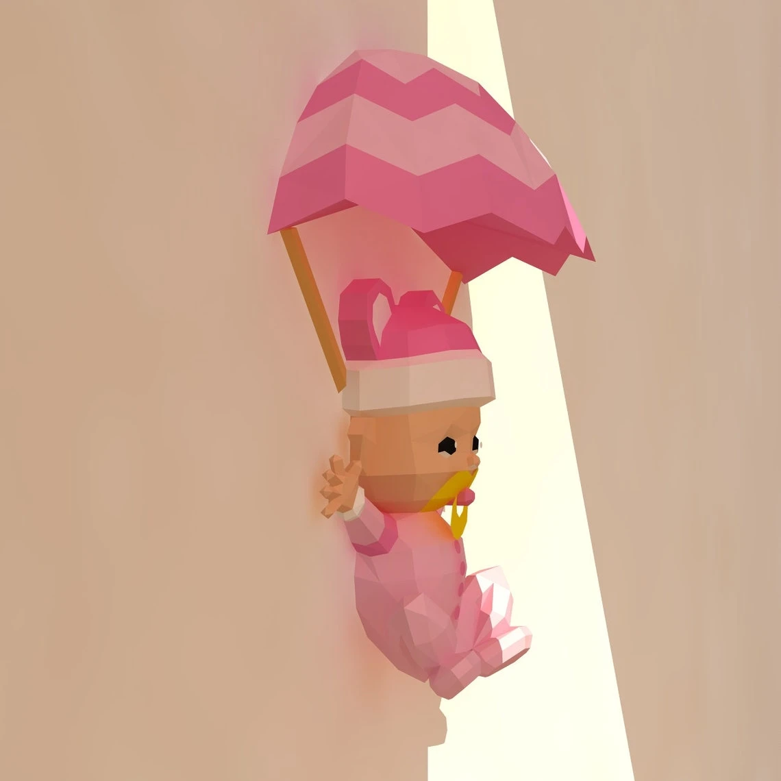 Baby Parachute Papercraft, PDF Template, DIY 3d Model, FanArt, Paper ...