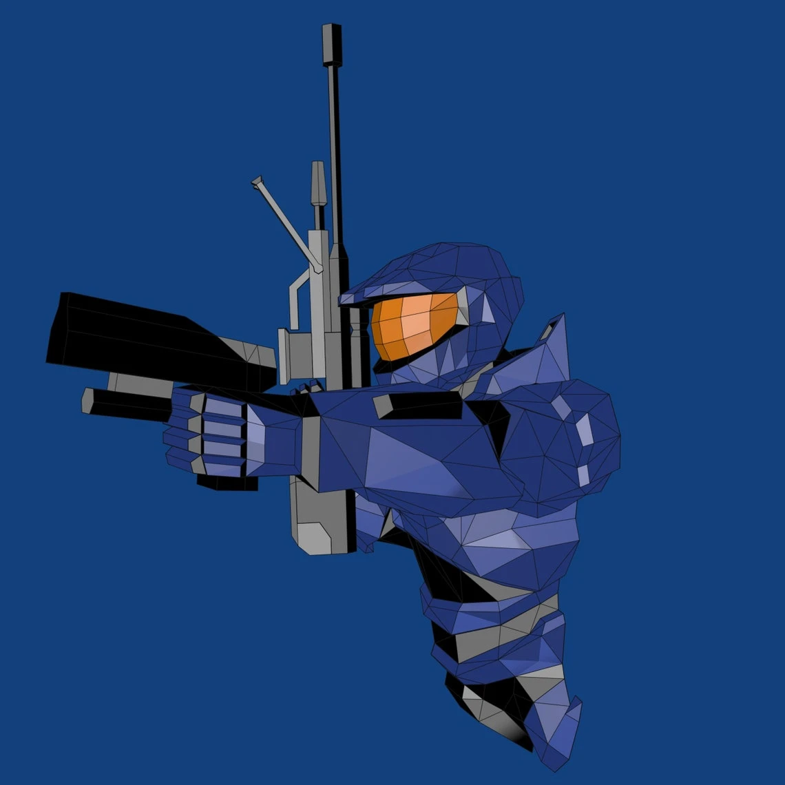 Master Chief 2, Halo Papercraft, PDF Template, DIY 3d Model, FanArt ...
