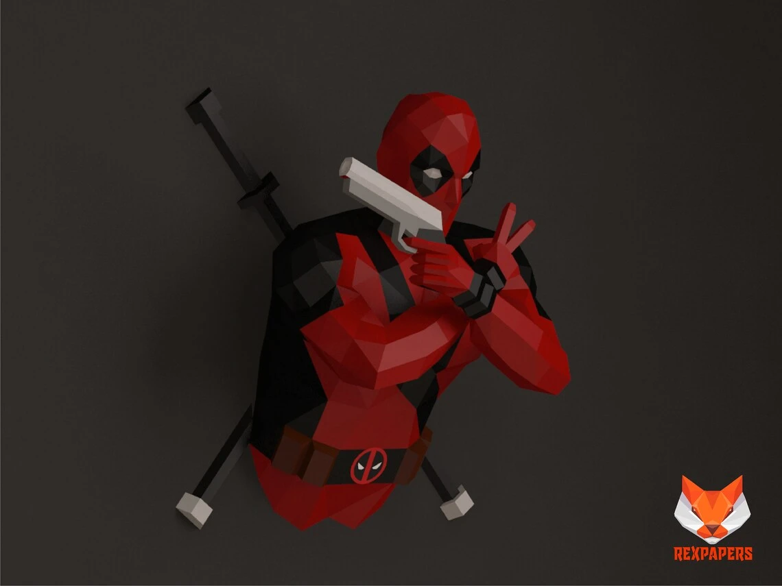 Deadpool Gun Papercraft, PDF Template, DIY 3d Model, FanArt, Paper ...