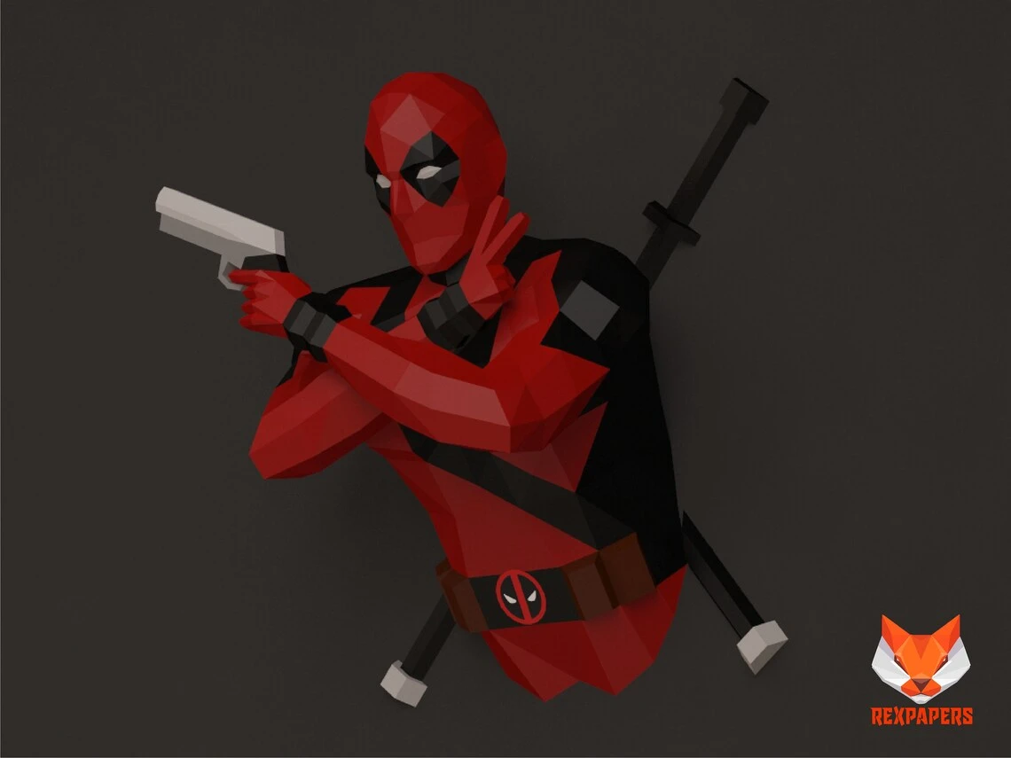 Deadpool Gun Papercraft, PDF Template, DIY 3d Model, FanArt, Paper ...