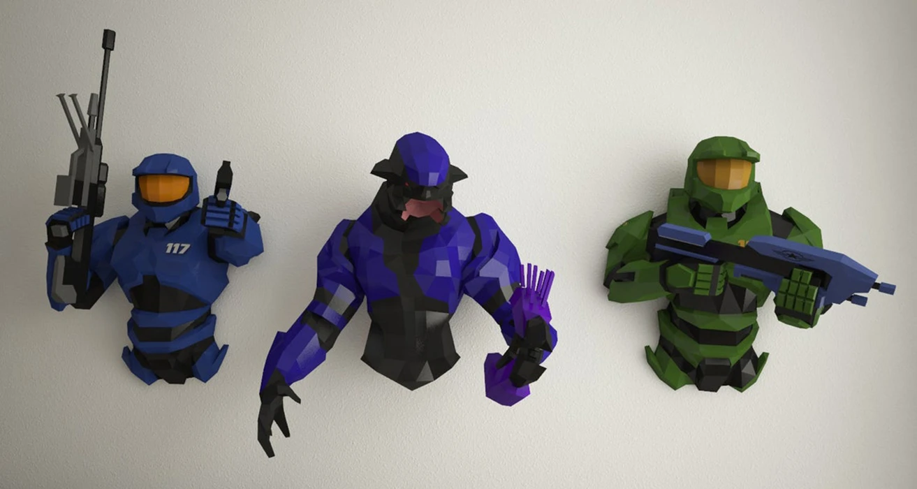 Master Chief 2, Halo Papercraft, PDF Template, DIY 3d Model, FanArt ...