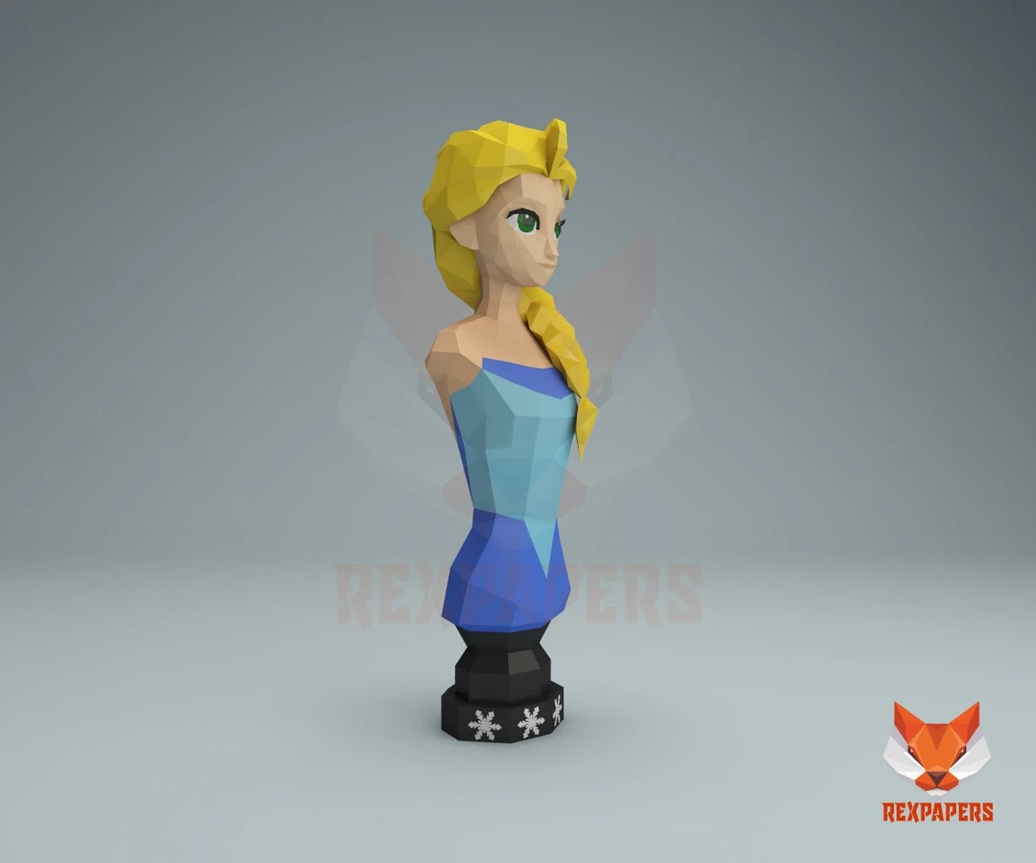 Elsa Forzen Papercraft, PDF Template, DIY 3d Model, FanArt, Paper ...