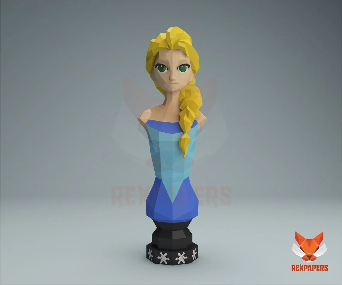 Elsa Forzen Papercraft, PDF Template, DIY 3d Model, FanArt, Paper ...