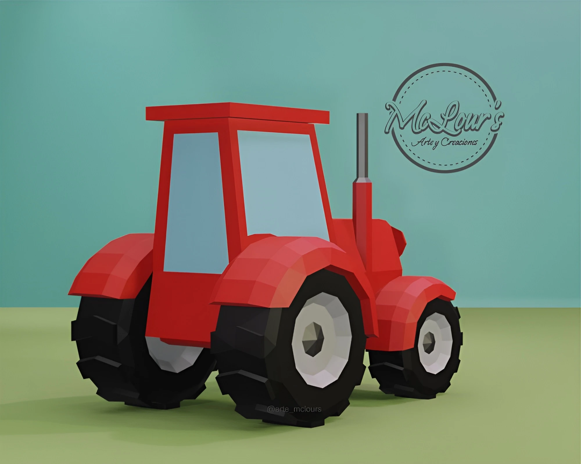 Farm Tractor/ DiY Craft/ Template PDF/ Low Poly/ Papercraft/ 3D Tractor ...