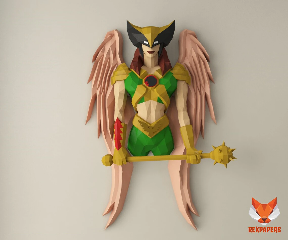 Hawkgirl, DC Universe Papercraft, PDF Template, DIY 3d Model, FanArt ...