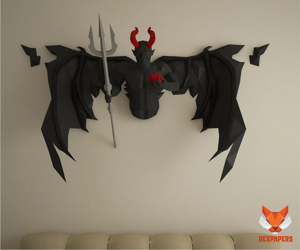 Devil Demon Papercraft, PDF Template, DIY 3d Model, FanArt, Paper ...