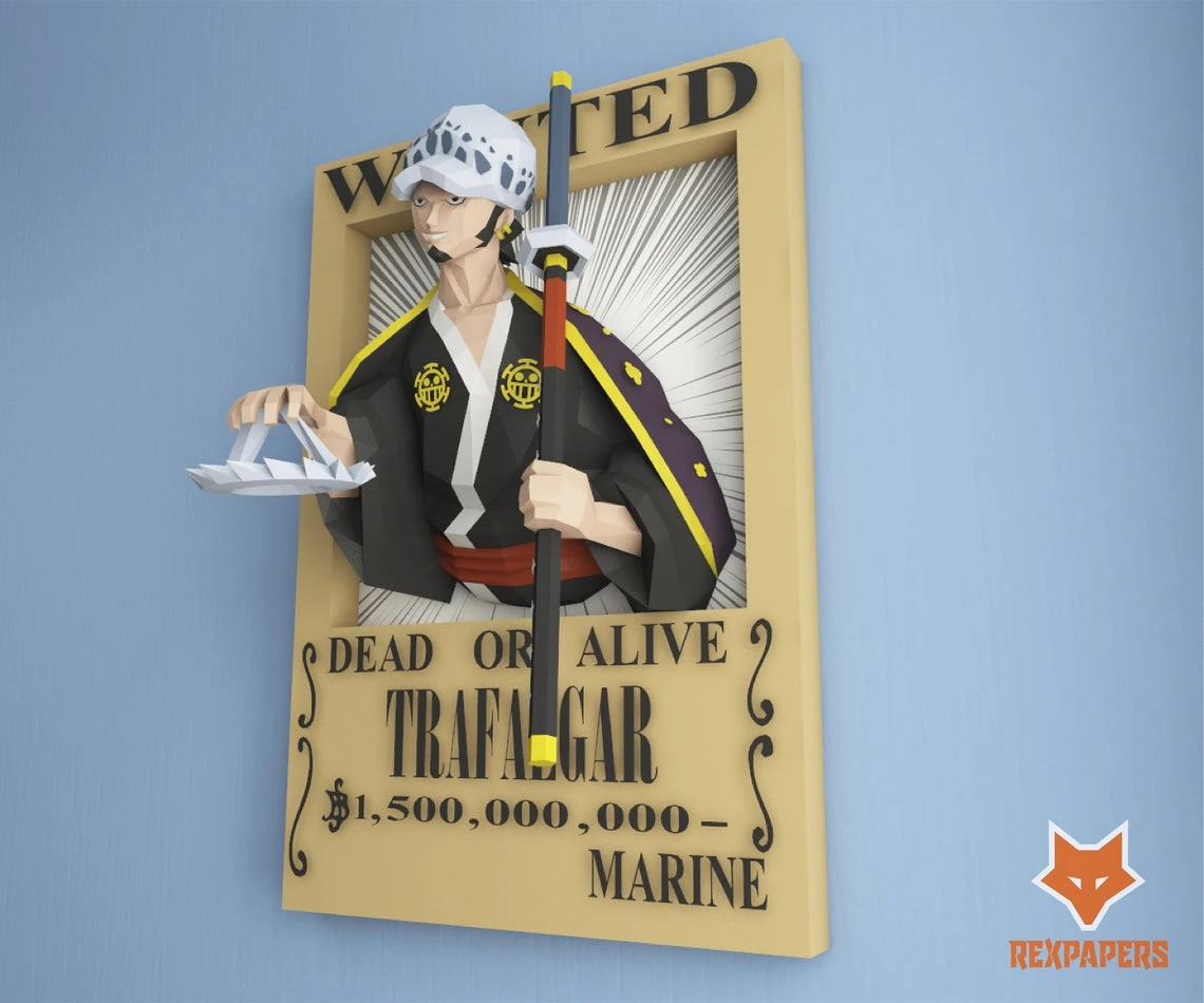 Trafalgar D. Water Law Poster, One Piece Papercraft, PDF Template, DIY ...