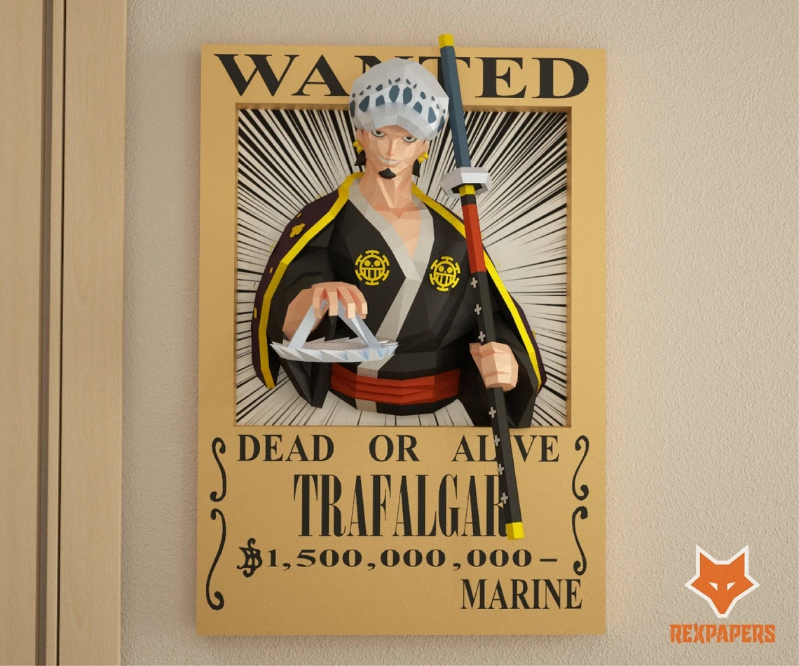 Trafalgar D. Water Law Poster, One Piece Papercraft, PDF Template, DIY ...