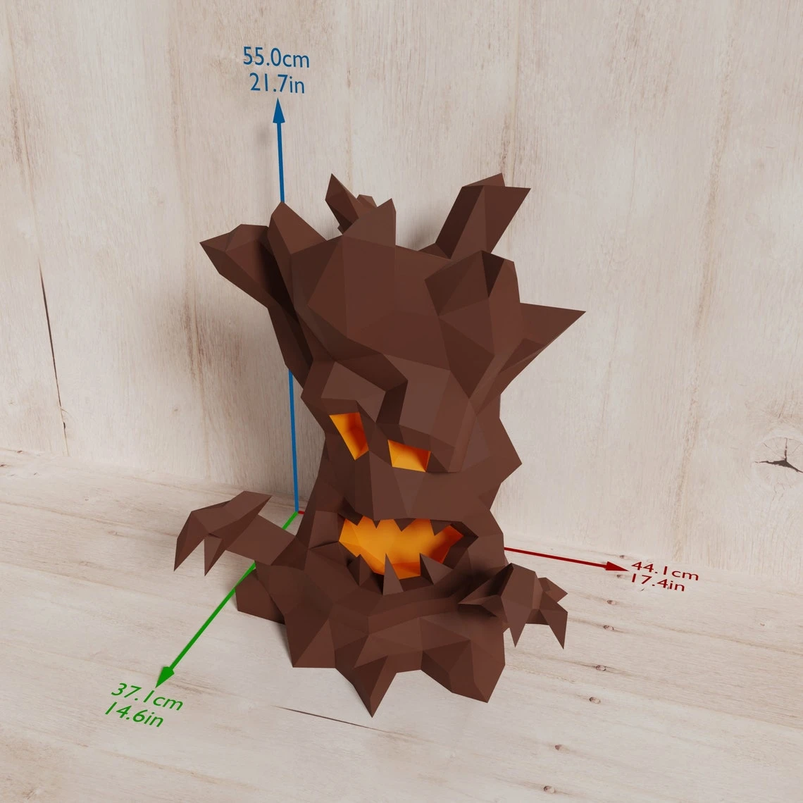 Scary Tree Papercraft 3D DIY low poly paper crafts Halloween decor template