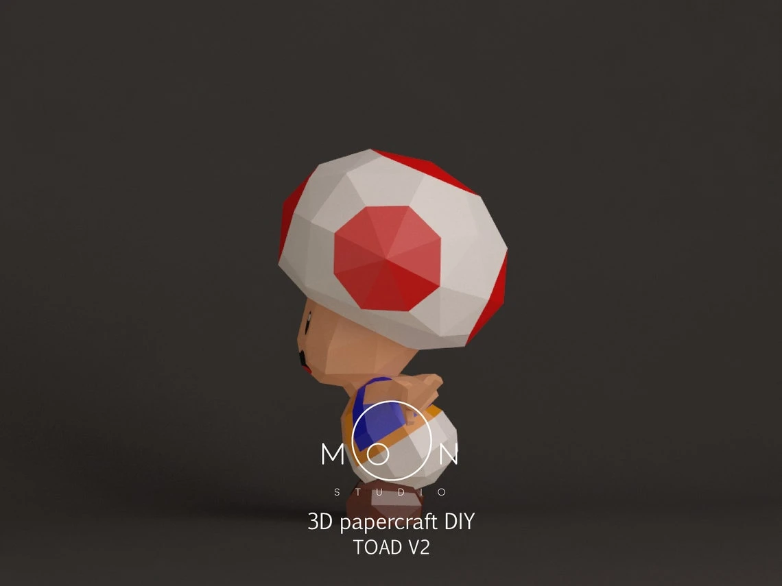 Toad v2, Papercraft PDF, Cricut Maker Template, DIY, Low poly Paper ...