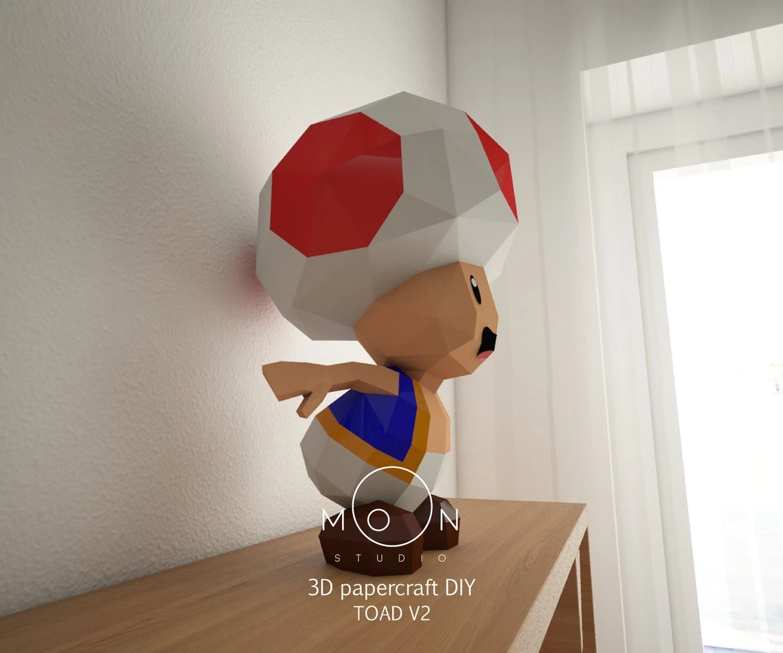 Toad v2, Papercraft PDF, Cricut Maker Template, DIY, Low poly Paper ...