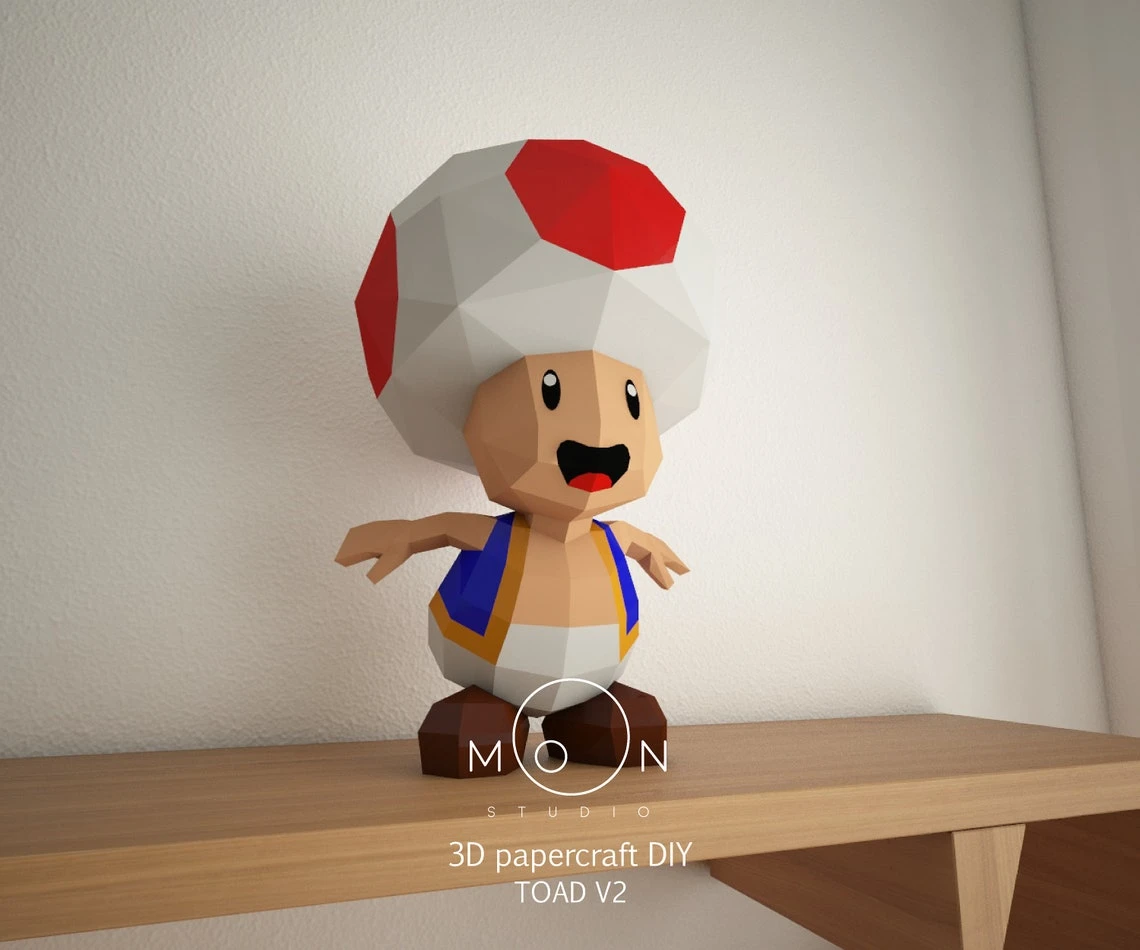Toad v2, Papercraft PDF, Cricut Maker Template, DIY, Low poly Paper ...