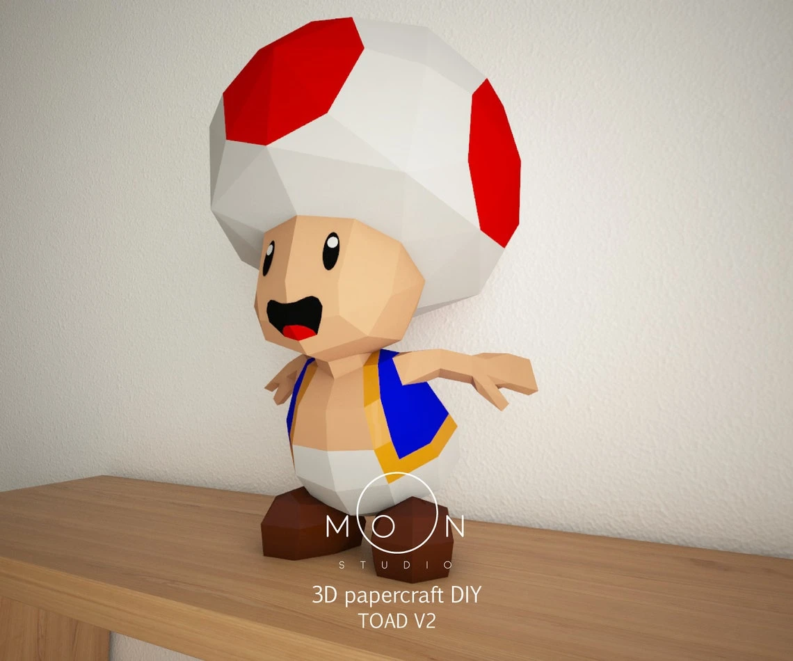 Toad v2, Papercraft PDF, Cricut Maker Template, DIY, Low poly Paper ...