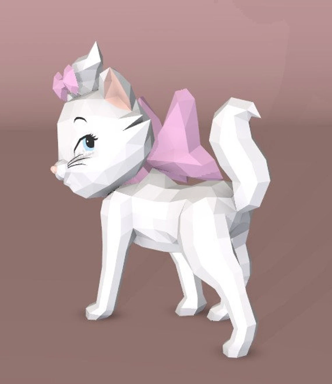 Cat Marie, The Aristocats Papercraft, PDF Template, DIY 3d Model ...