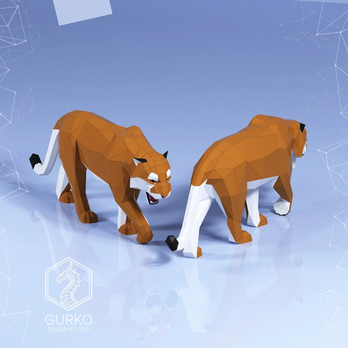Crouching Tiger Papercraft, Pdf, Gurko, Pepakura, Template, 3D Origami ...