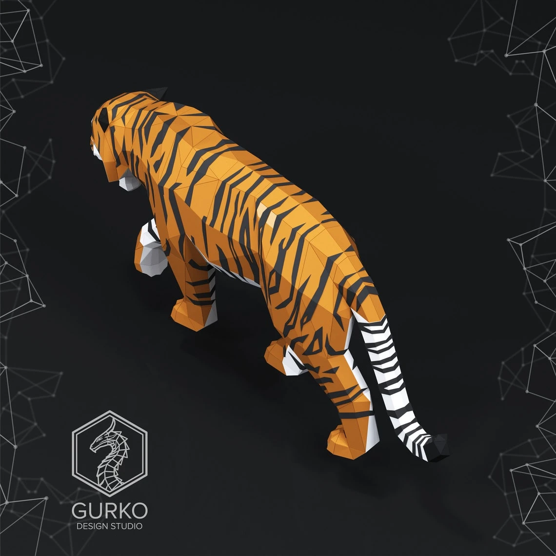 Crouching Tiger Papercraft, Pdf, Gurko, Pepakura, Template, 3D Origami ...