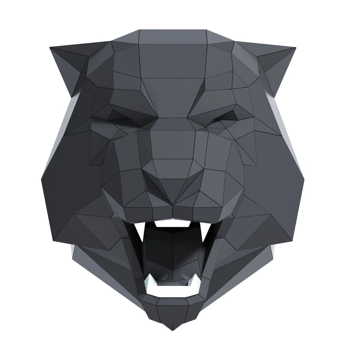 Angry Tiger Head Papercraft, Pdf, Gurko, Pepakura, Template, 3D Origami ...