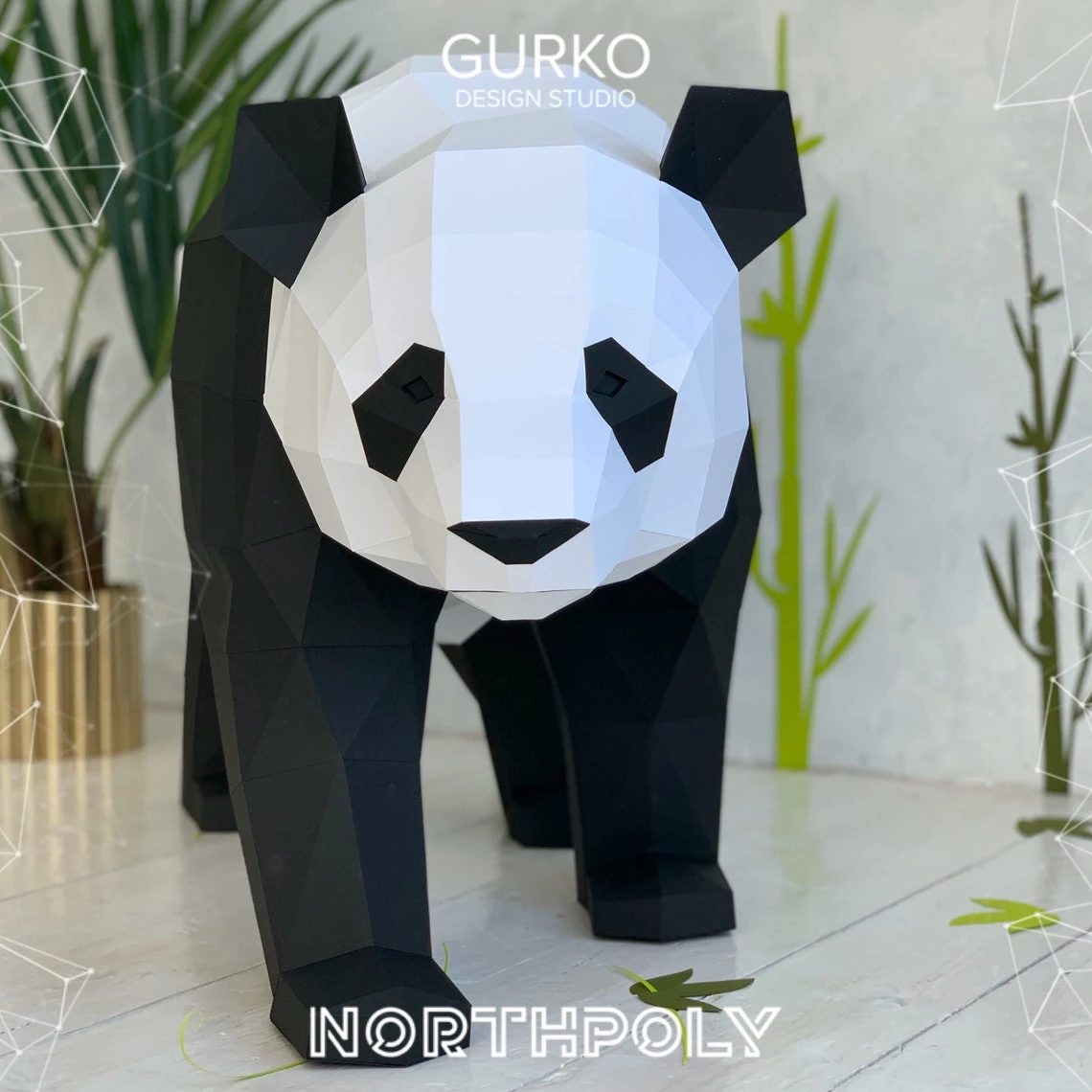 Walking Panda Papercraft, Bear, Pdf, Gurko, Pepakura, Template, 3D ...