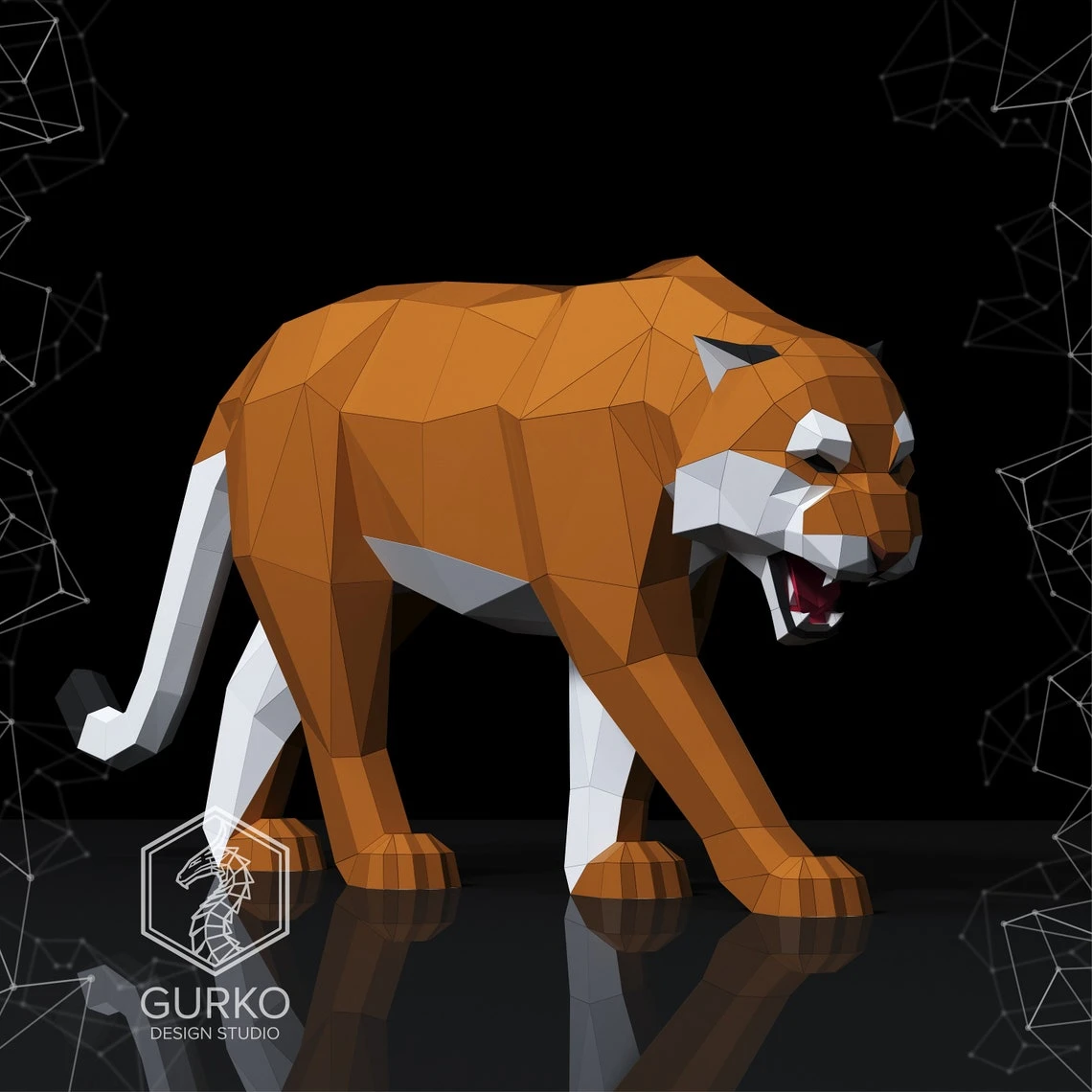 Crouching Tiger Papercraft, Pdf, Gurko, Pepakura, Template, 3D Origami ...