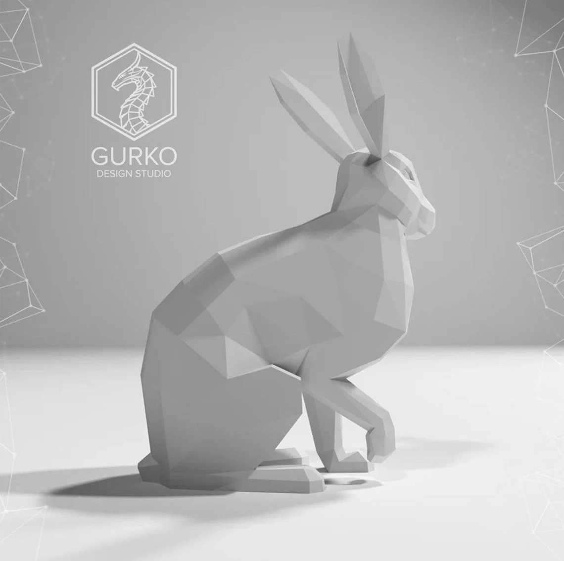 Hare Papercraft, Rabbit, Pdf, Gurko, Pepakura, Template, 3D Origami ...