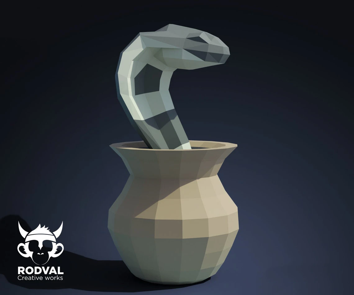 COBRA, Papercraft, Template, DIY, Paper, Low Poly, Cute, Kawaii, 3D ...