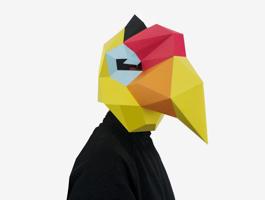 DIY Tropical Bird Mask, Printable Hornbill Mask, 3D Paper Craft ...