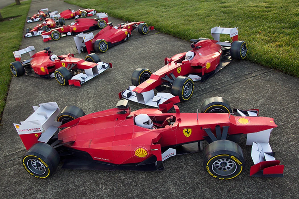Ferrari F1 DIY 3D Papercraft Racecar Templates, Papercraft Model for ...