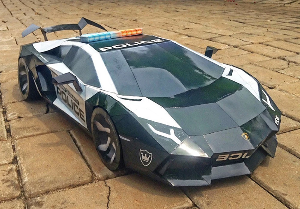 Lamborghini Aventador Interceptor DIY 3D Papercraft Police Car Template ...