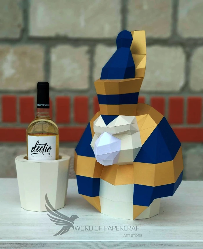 Horus, God Gor Wine Box Low Poly Papercraft, Paper Sculpture, Low Poly ...