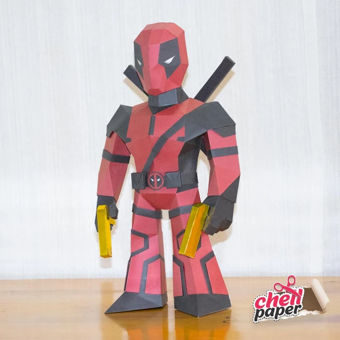 Deadpool, wolverine, papercraft, diy, x-men, hero, yellow, Handmade ...