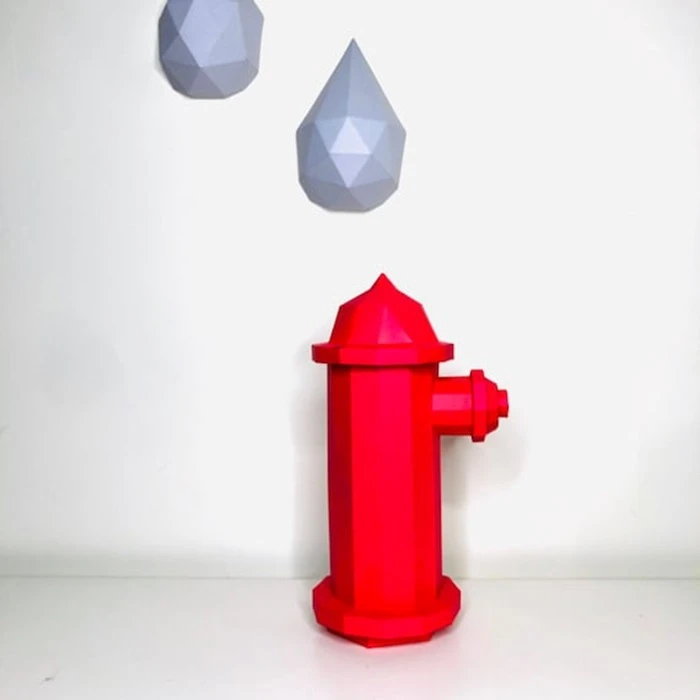 fire hydrant 3d papercraft model. You get PDF digital file templates ...