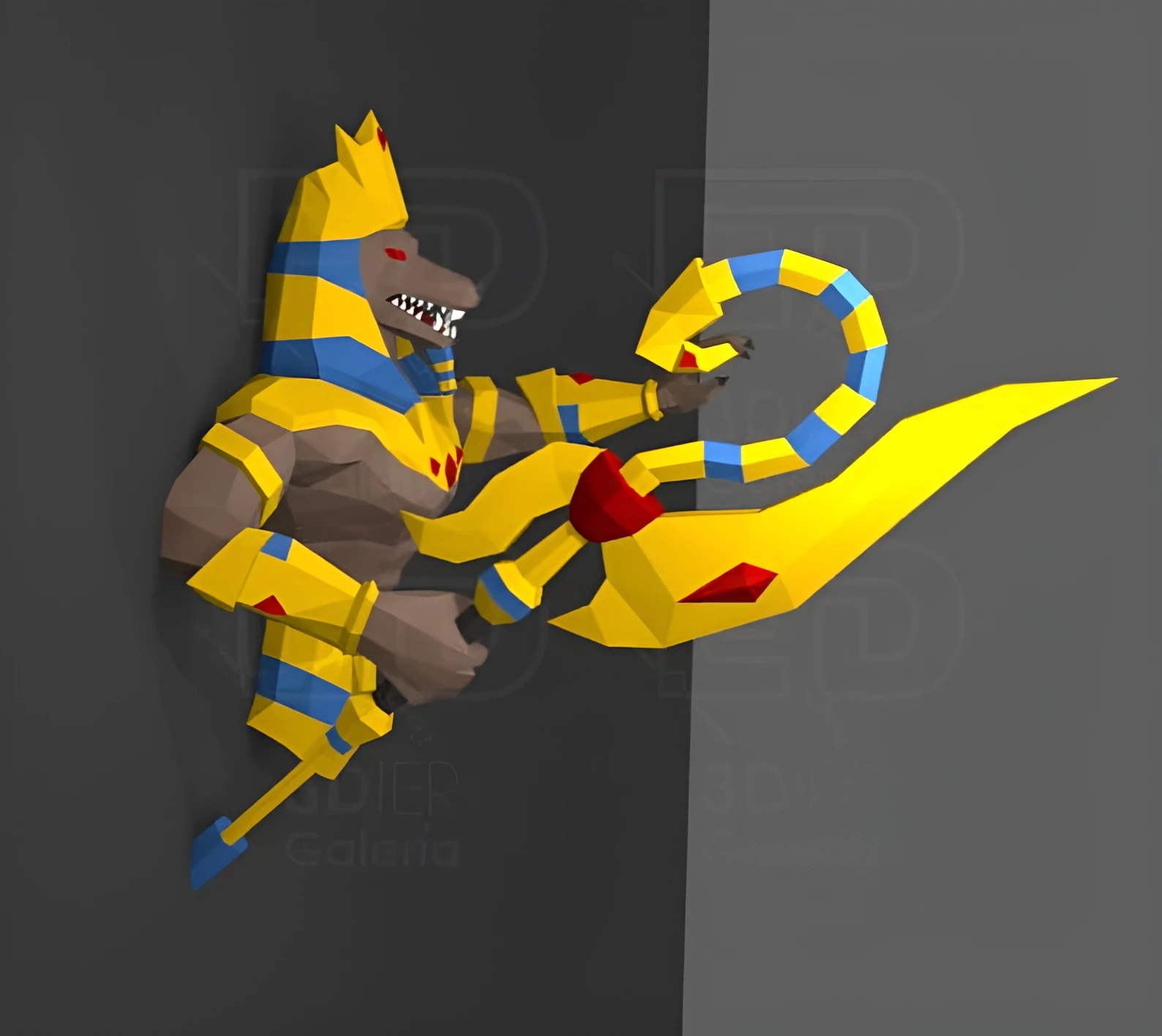 Anubis Papercraft , PDF Template, DIY 3d Model, FanArt, Paper Sculpture ...