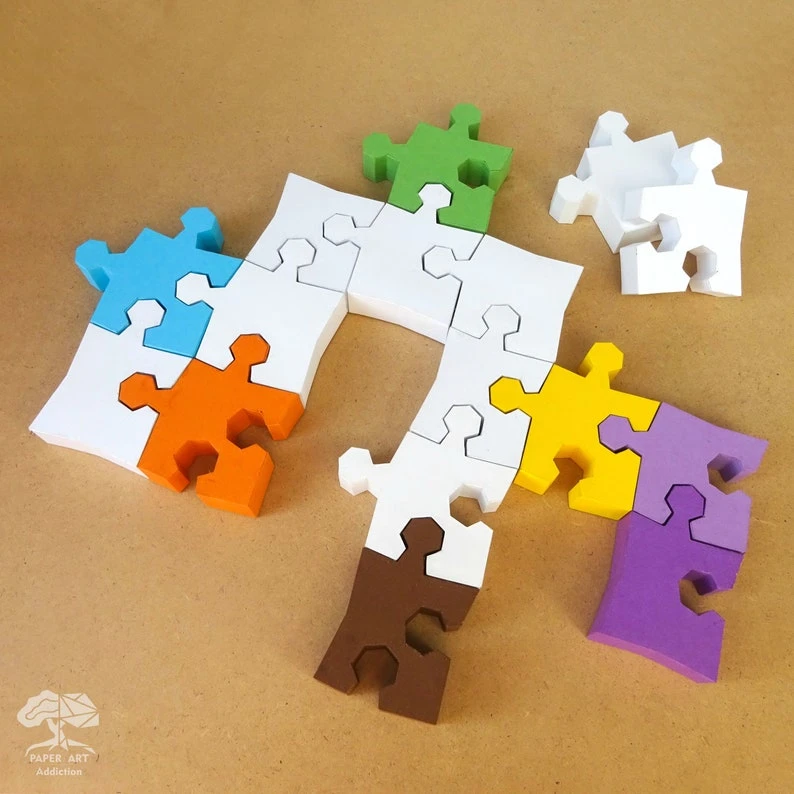 3D Infinity Puzzle Papercraft PDF pattern/ DIY low poly simple Origami ...