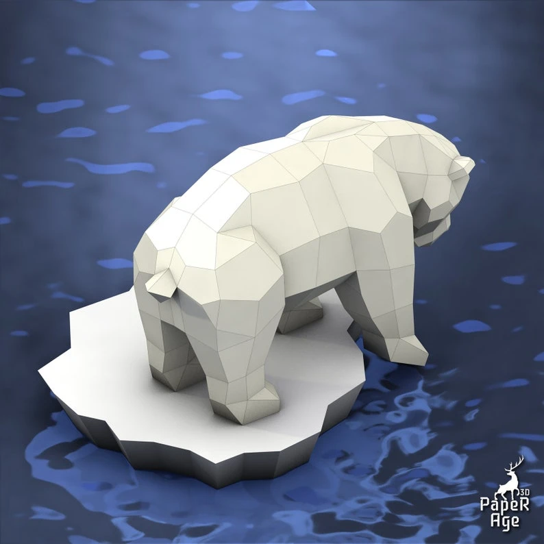 Polar Bear, White Bear, little bear, Papercraft, Pepakura, Lowpoly, Low ...
