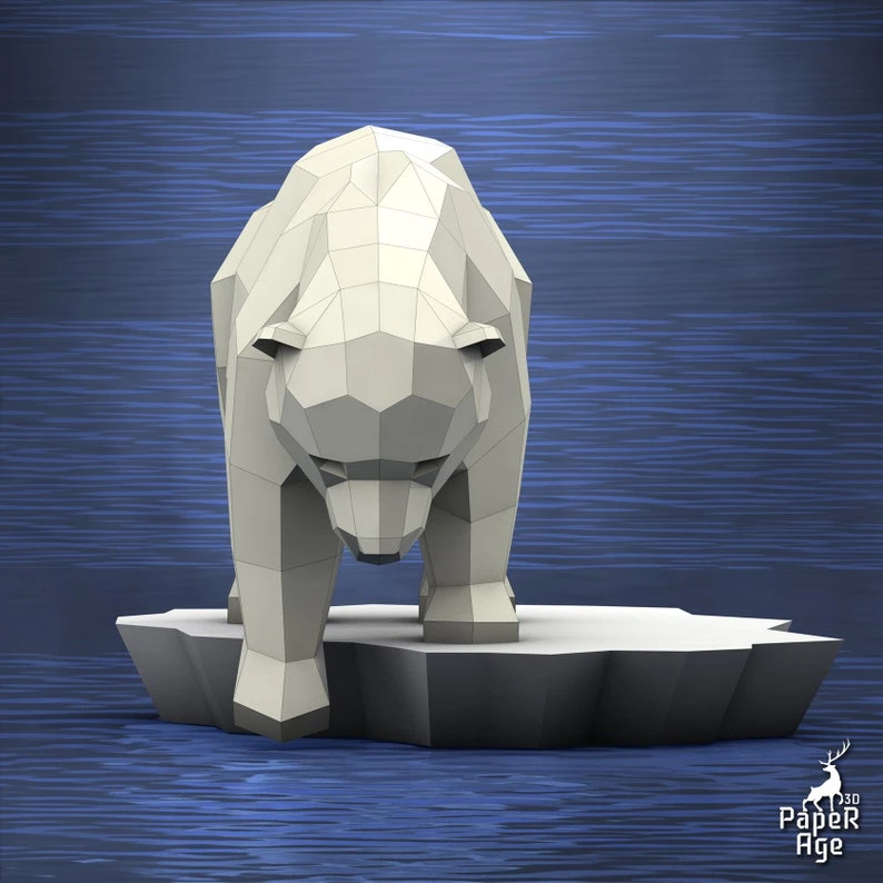 Polar Bear, White Bear, little bear, Papercraft, Pepakura, Lowpoly, Low ...