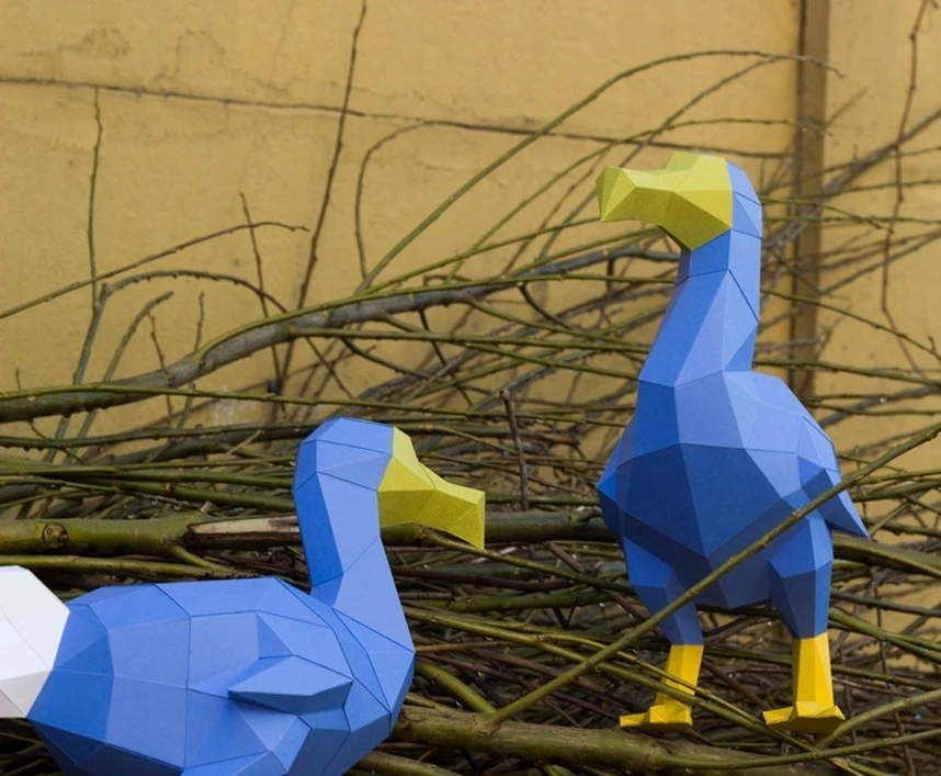 Papercraft 3D DODO BIRDS pepakura Pdf template Low polygonal Paper ...