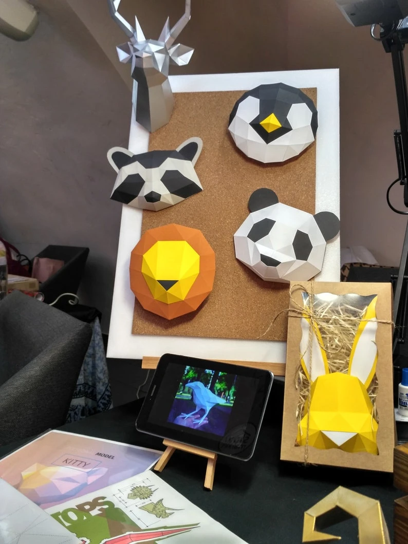 Papercraft 3d BABY ANIMAL PACK Panda Rabbit Bunny Penguin Koala Lion ...