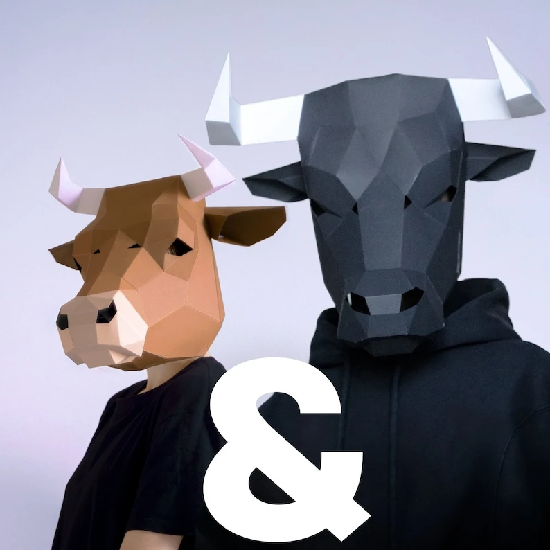 Cow mask, Bull mask template - DIY Animal Head, Halloween mask, Instant ...