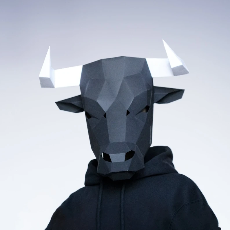 Bull Mask Papercraft Template for Halloween and Themed Parties, Instant ...