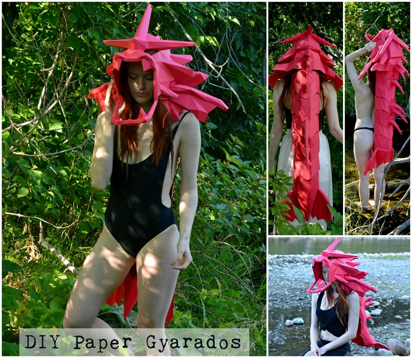 DIY Gyarados Low poly Paper Mask