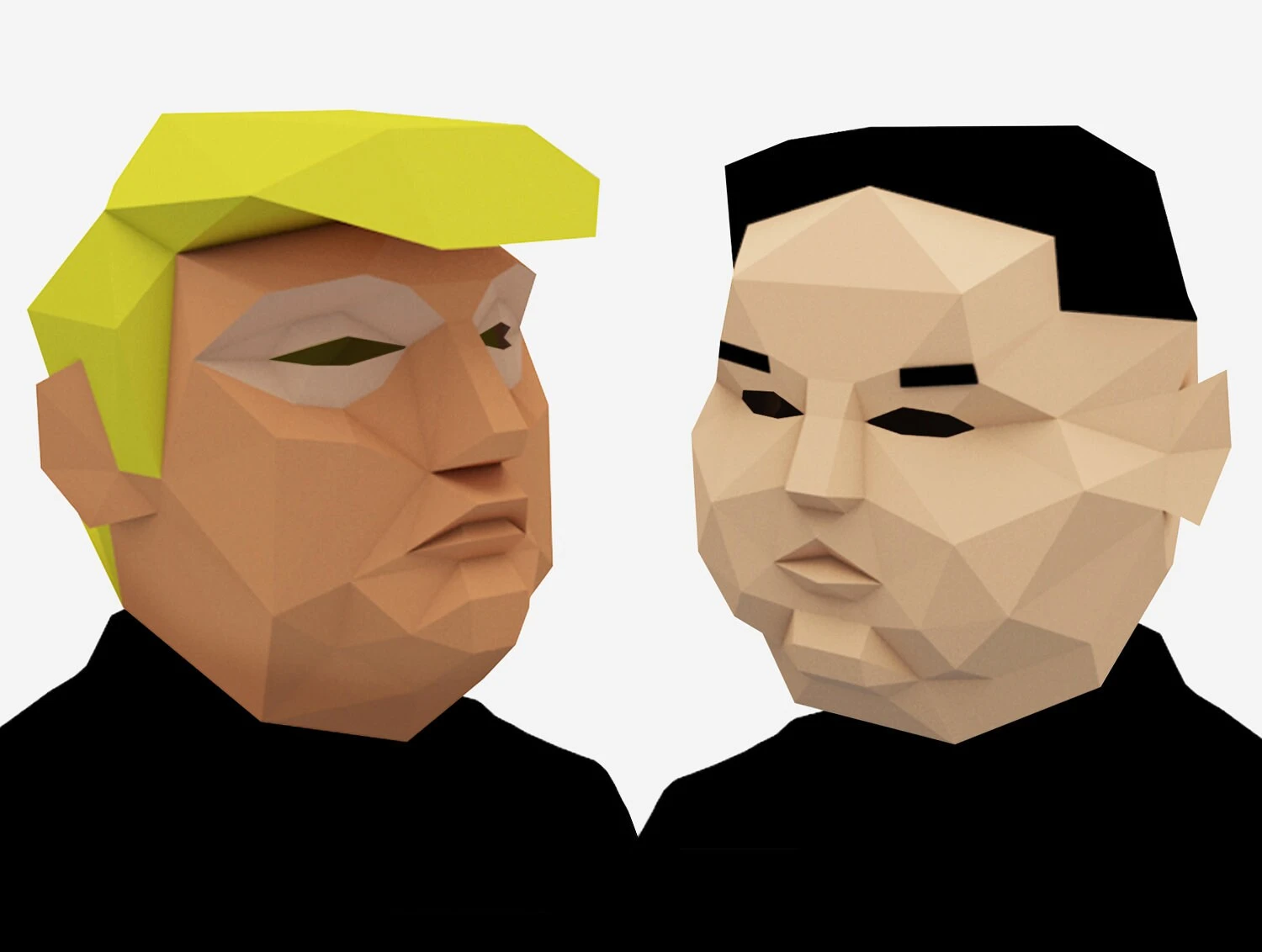 Donald Trump Mask, Kim Jong Un Mask Combo for Halloween, Printable Mask ...