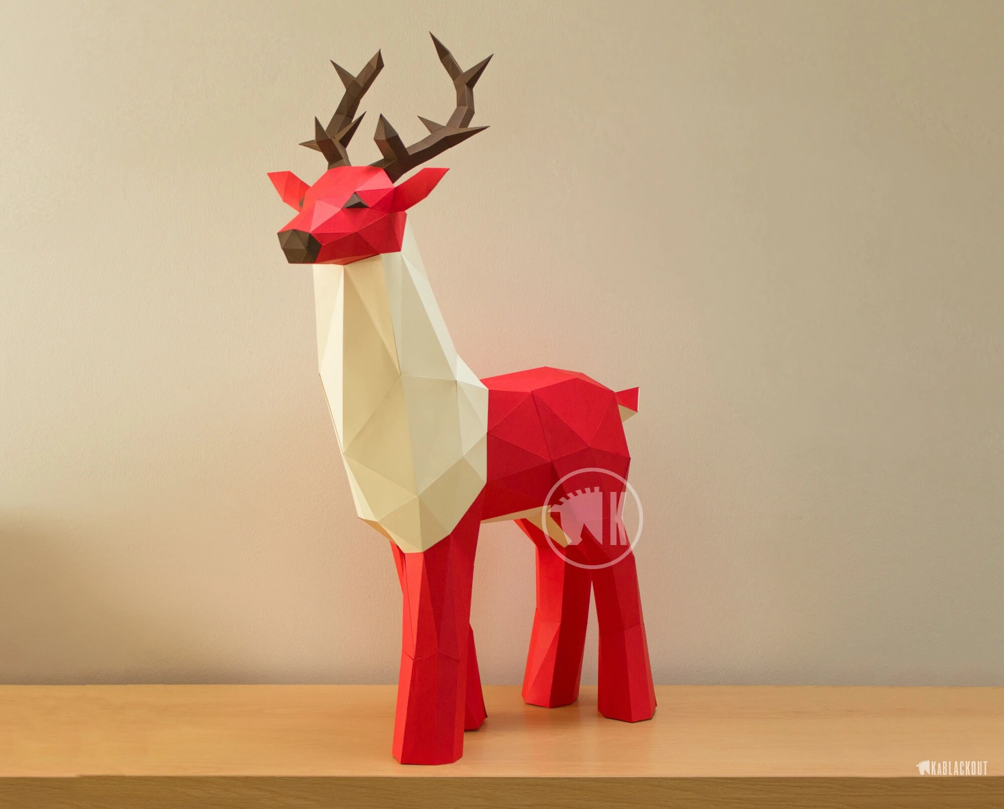 Deer Stag Papercraft Template, DIY Papercraft Deer Stag, Low Poly Deer ...