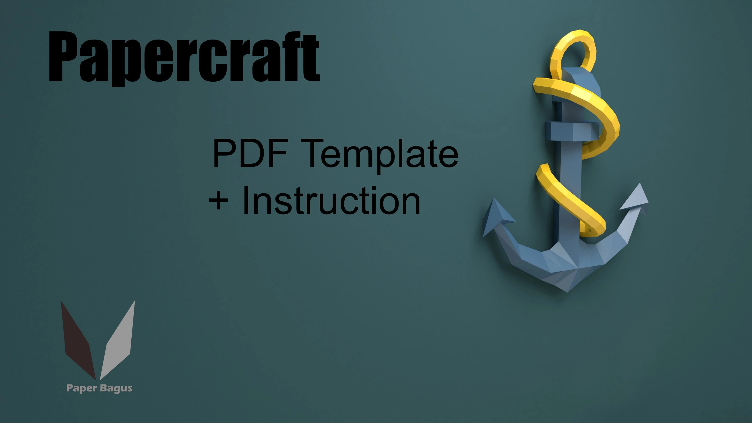 Anchor 3D papercraft | DIY paper sculpture | Paper model pattern | Do ...