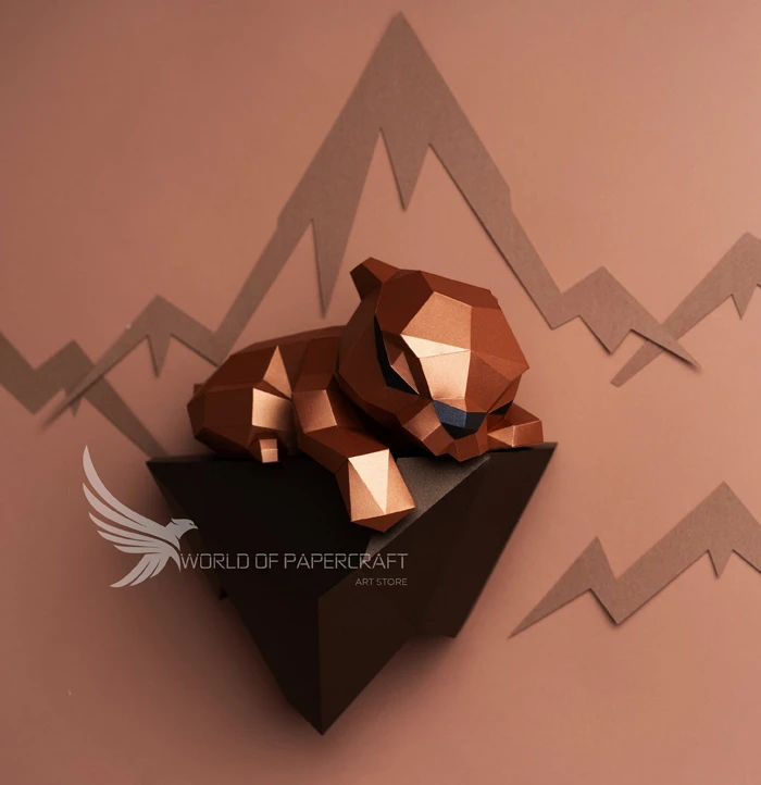 Sleeping Kitten Low Poly Papercraft, Paper Sculpture, Low Poly PDF ...